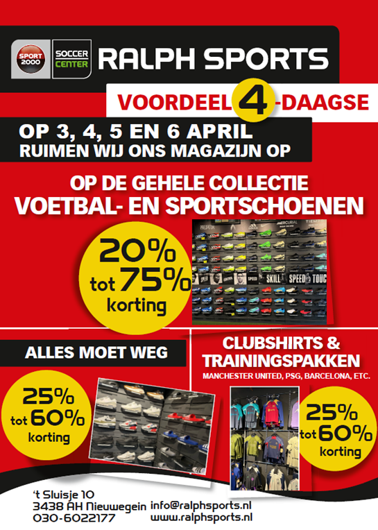 Voordeel 4-daagse bij Ralph Sports Nieuwegein | S.V. Lopik